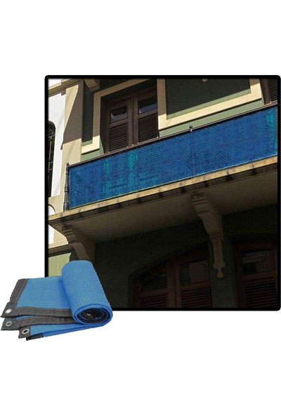 Okan Gölgelik File %95'lik ,Balkon Gölgeliği,Kalın Mavi Jüt 300gr. 1 x 14