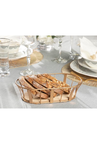 English Home Norma Metal Ekmek Sepeti 22 x 14 cm. Gold English Home Norma Metal Ekmek Sepeti 22 x 14 cm. Gold