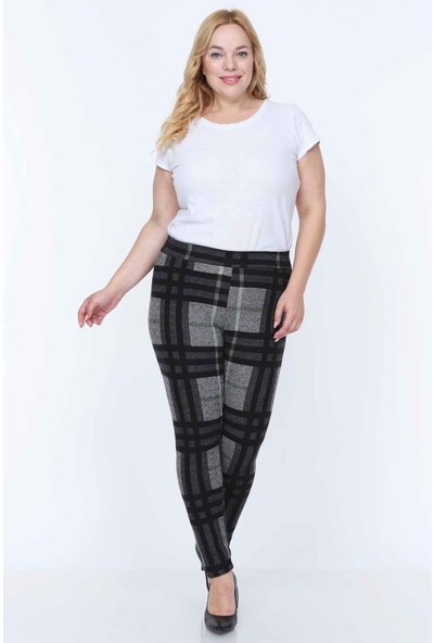 Modayız Desenli Gri Esnek Büyük Beden Tayt 4A-0772 Modayız Desenli Gri Esnek Büyük Beden Tayt 4A-0772