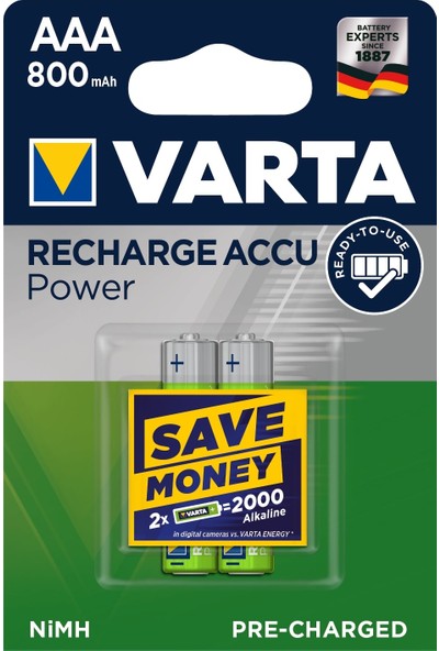 Varta Sarjlı 800 Mah Ince Pıl 56703