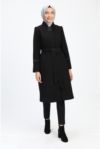 Kemal Aydın Boncuk Işleme Detayli Tesettür Kaban - Siyah Siyah 38 Kemal Aydın Boncuk Işleme Detayli Tesettür Kaban - Siyah Siyah 38