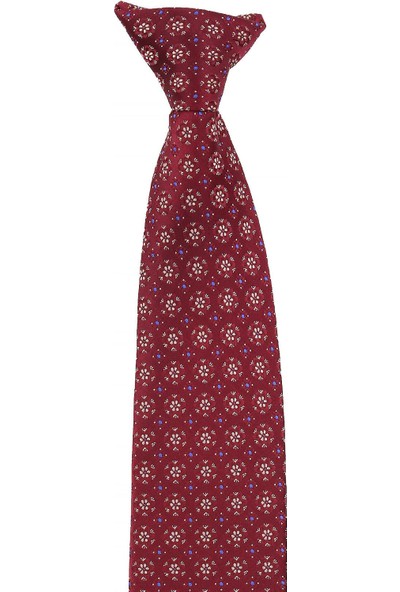 Kravatkolik Bordo Motif Desen Klipsli Kravat KLP348