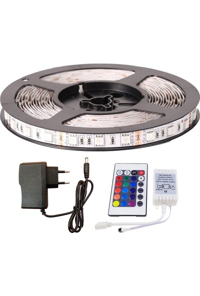 AmberLED Rgb Şerit LED 2 Metre Tak Çalıştır 24 Tuşlu Kumandalı 5050 3 Çipli AmberLED Rgb Şerit LED 2 Metre Tak Çalıştır 24 Tuşlu Kumandalı 5050 3 Çipli