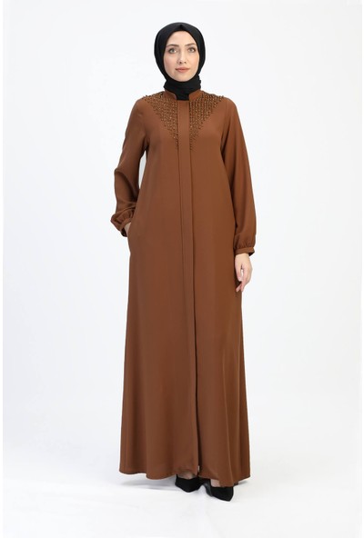 Kemal Aydın Göğsü Boncuk Işleme Detayli Ferace - Taba 38 Kemal Aydın Göğsü Boncuk Işleme Detayli Ferace - Taba 38