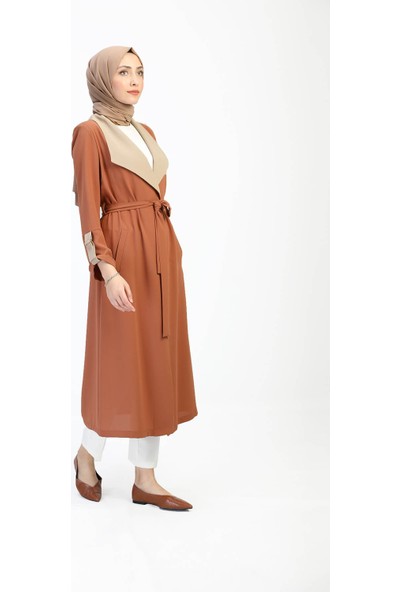 Kemal Aydın D Toka Detayli Tesettür Kap - Tütün 38 Kemal Aydın D Toka Detayli Tesettür Kap - Tütün 38