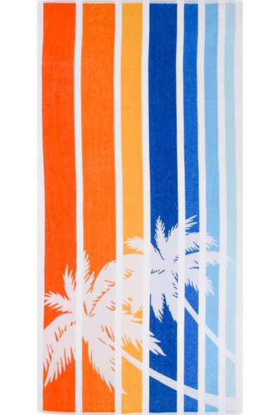 Homelover Plaj Havlusu 86X180 Turuncu - Mavi Palmiye %100 Pamuk Homelover Plaj Havlusu 86X180 Turuncu - Mavi Palmiye %100 Pamuk