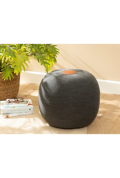 English Home Knit Saçörgü Puf 40X45 Antrasit