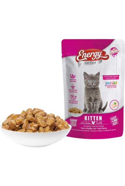 Energy Tavuklu Islak Yavru Kedi Maması 85 gr - 6'lı