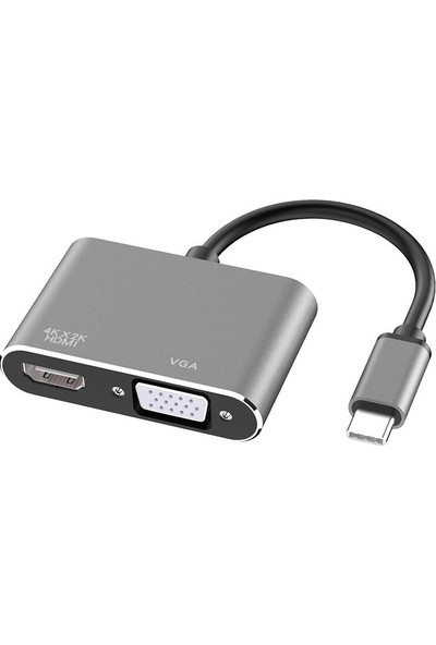 Alfais 4728 USB Type C To HDMI VGA 3.1 4K Çevirici Dönüştürücü Adaptör Alfais 4728 USB Type C To HDMI VGA 3.1 4K Çevirici Dönüştürücü Adaptör