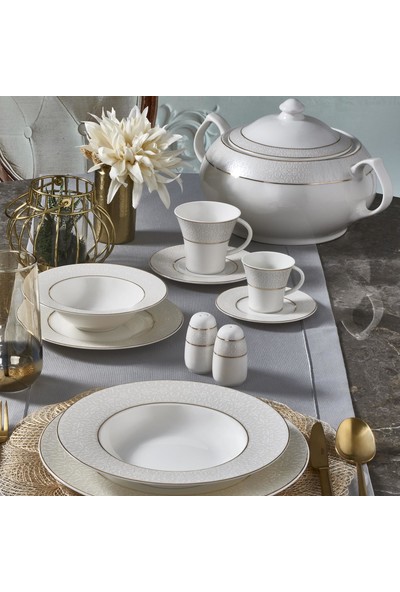Güral Porselen 85 Parça Yuvarlak Bone Yemek Takımı
