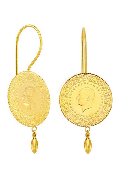 Engingold 22 Ayar Çeyrek Altınlı Sallantılı Küpe