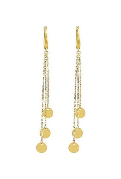 Engingold 14 Ayar Altın Sallantılı Pul Küpe