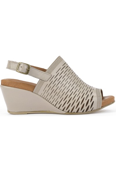 Ziya Ziya, Hakiki Deri Kadın Sandalet 11176 7017 Kum