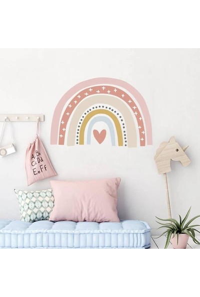 Sticker Sepetim Çocuk Odası Duvar Sticker Kalp ve Puantiyeli Soft Renkli Gökkuşağı Sticker Sepetim Çocuk Odası Duvar Sticker Kalp ve Puantiyeli Soft Renkli Gökkuşağı