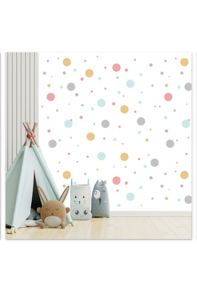 Sticker Sepetim Renkli Puantiyeler Pots 2 ve 5 cm 100 Adet Çocuk Odası Duvar Sticker Sticker Sepetim Renkli Puantiyeler Pots 2 ve 5 cm 100 Adet Çocuk Odası Duvar Sticker
