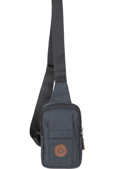 Newish Kanvas Mini Telefon Bömeli Çapraz Bodybag Çanta (12X19CM)