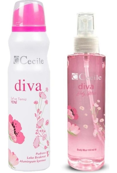 Cecile Diva Deodorant ve Bodt Mist Set Cecile Diva Deodorant ve Bodt Mist Set