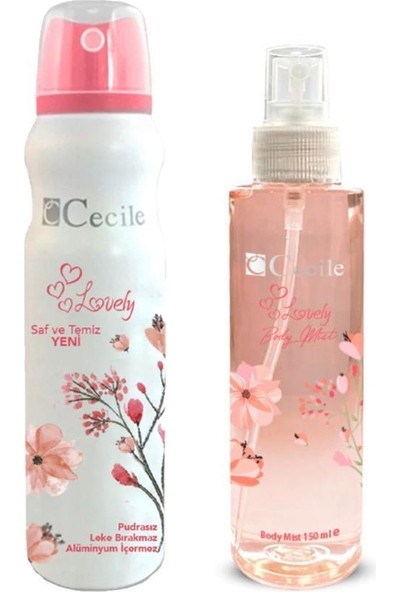 Cecile Lovely Deodorant ve Bodt Mist Set Cecile Lovely Deodorant ve Bodt Mist Set
