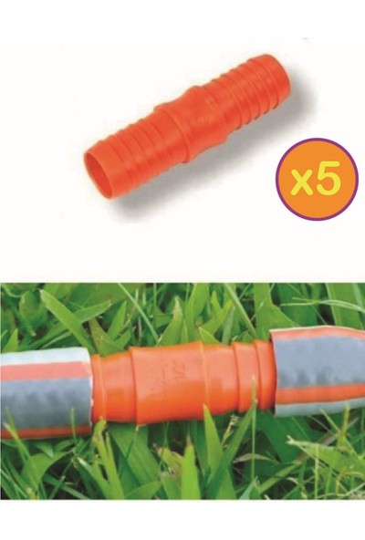 Hellove Hortum Bağlantı Aparatı Hortum Ekleme Ucu 1/2 Adaptör 5 Adet Birden