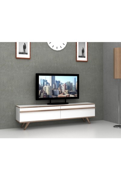 Zerka Concept Alessa Tv Ünitesi Tamamı Mdf Beyaz , Ceviz 165 cm Zerka Concept Alessa Tv Ünitesi Tamamı Mdf Beyaz , Ceviz 165 cm