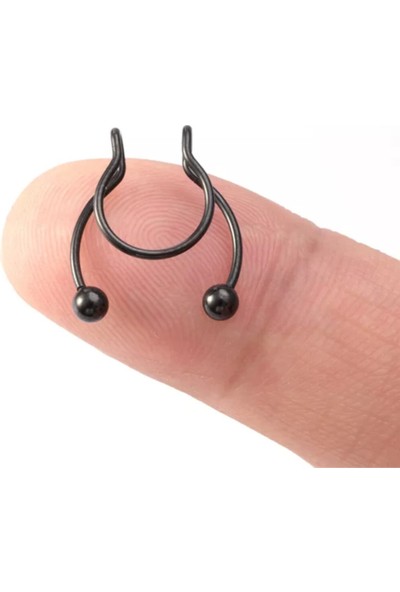 Takıconcept Fake Siyah Lip Boynuzlu Paslanmaz Çelik Piercing Takıconcept Fake Siyah Lip Boynuzlu Paslanmaz Çelik Piercing