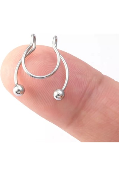 Takıconcept Titanyum Septum Labret Sahte Lip Boynuzlu Fake Piercing Gümüş Takıconcept Titanyum Septum Labret Sahte Lip Boynuzlu Fake Piercing Gümüş