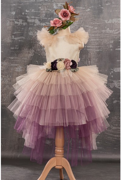 Minik Dolap Tütü Etekli Kuyruklu Çocuk Abiye