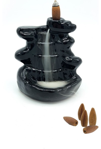 Dünyadan Hediyeler Geri Akış Zen Şelale Tütsülük Büyük Boy Siyah (5 Adet Tüstü Hediyeli) Dünyadan Hediyeler Geri Akış Zen Şelale Tütsülük Büyük Boy Siyah (5 Adet Tüstü Hediyeli)