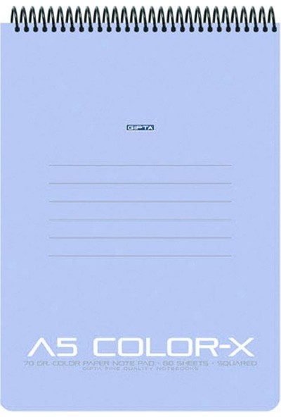 Gıpta A4 Defter 80 Yp. Kareli Spr. Pp. Kpk. Bloknot Color-X Pastel Mavi Gıpta A4 Defter 80 Yp. Kareli Spr. Pp. Kpk. Bloknot Color-X Pastel Mavi