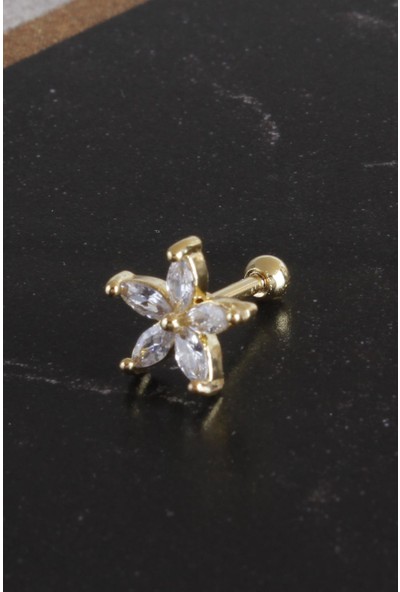 Madame Concept 316 Paslanmaz Cerrahi Çelik Çiçek Zirkon Taşlı Model Gold Renk Tragus -Kıkırdak Piercing Madame Concept 316 Paslanmaz Cerrahi Çelik Çiçek Zirkon Taşlı Model Gold Renk Tragus -Kıkırdak Piercing