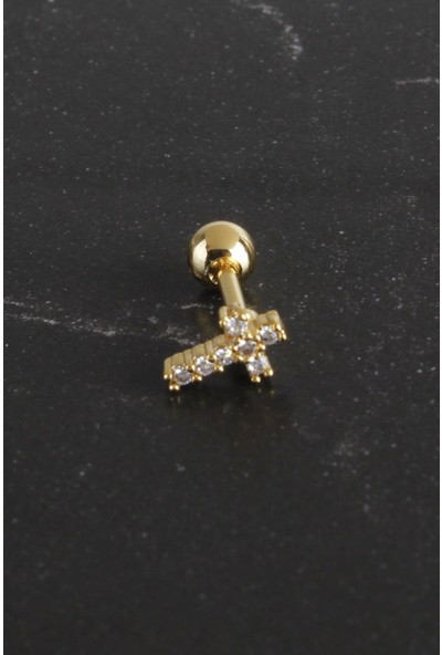 Madame Concept 316 Paslanmaz Cerrahi Çelik Haç Model Zirkon Taşlı Gold Renk Tragus -Kıkırdak Piercing Madame Concept 316 Paslanmaz Cerrahi Çelik Haç Model Zirkon Taşlı Gold Renk Tragus -Kıkırdak Piercing