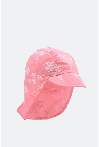 Külah Bebek Güneş Korumalı Pembe Plaj Şapkası 1-3 Yaş