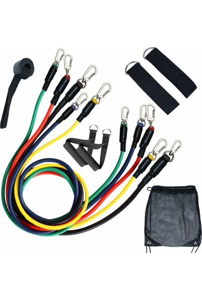 Mbois 11 Parça Lateks Egzersiz Bandı Çekme Halatı Egzersiz Seti