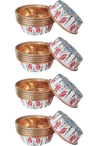 Roll-Up Premium Lale Desenli Beyaz Yuvarlak Aşure-Tatlı Kase 24'lü Roll-Up Premium Lale Desenli Beyaz Yuvarlak Aşure-Tatlı Kase 24'lü