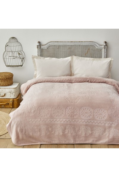 Karaca Home Elephant Pudra Çift Kişilik Soft Embosy Battaniye Karaca Home Elephant Pudra Çift Kişilik Soft Embosy Battaniye
