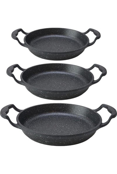 Gülsan Gri Granit Kaplama Alüminyum Döküm Sahan Set 3'lü- 18-20-22CM