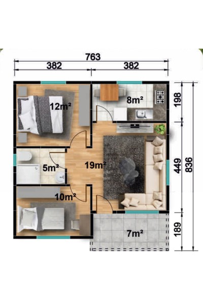 Demirkıran Prefabrik 61M2 Prefabrik Ev