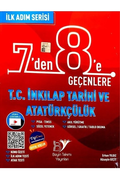 Beyin Takımı 7'den 8'e Geçenlere T.C. İnkılap Tatihi ve Atatürkçülük İlk Adım Serisi Soru Bankası Beyin Takımı 7'den 8'e Geçenlere T.C. İnkılap Tatihi ve Atatürkçülük İlk Adım Serisi Soru Bankası