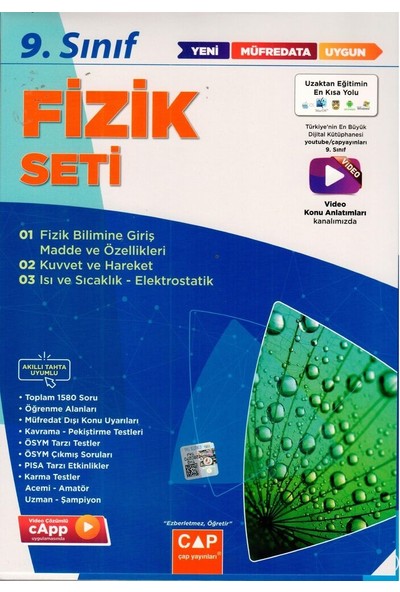 Çap Yayınları 9. Sınıf Anadolu Fizik Seti