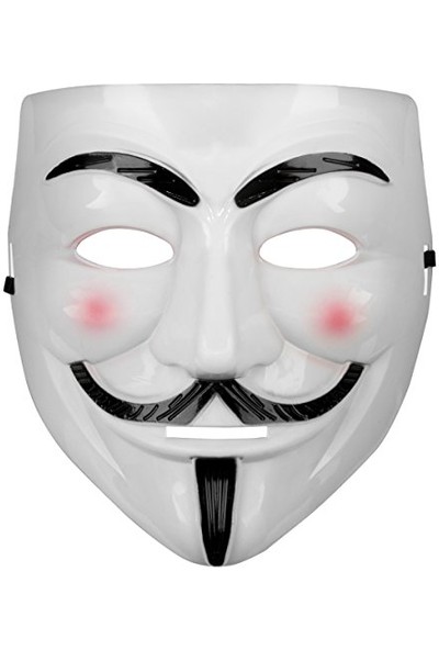 Samur Beyaz Renk Pembe Yanaklı Ithal V For Vendetta Maskesi Samur Beyaz Renk Pembe Yanaklı Ithal V For Vendetta Maskesi