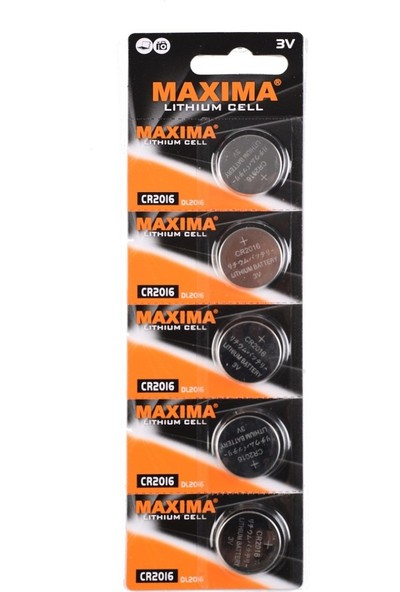 Maxima CR2016 3V Lityum Düğme Pil 5'li Maxima CR2016 3V Lityum Düğme Pil 5'li