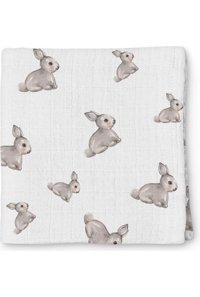 Deux Lapins Iconique Lapin Müslin Örtü 120X120 cm Deux Lapins Iconique Lapin Müslin Örtü 120X120 cm