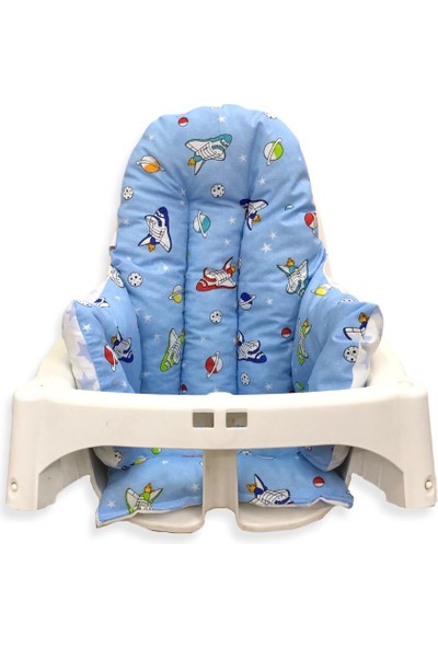 Bebek Özel Bebek/çocuk Mama Sandalyesi Minderi Mavi Uzay ve Mavi Yıldızlı Desen Bebek Özel Bebek/çocuk Mama Sandalyesi Minderi Mavi Uzay ve Mavi Yıldızlı Desen