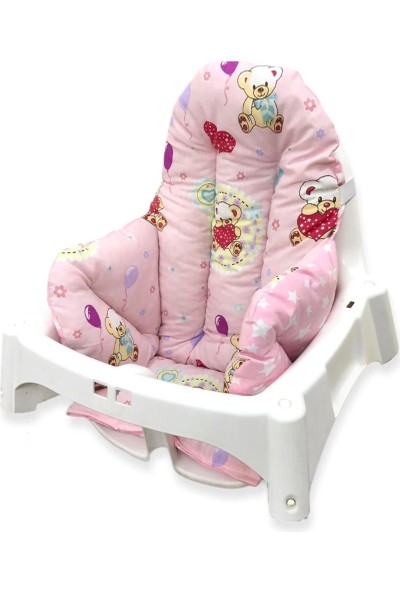 Bebek Özel Bebek/çocuk Mama Sandalyesi Minderi Pembe Ayıcık ve Pembe Yıldız Desenli Bebek Özel Bebek/çocuk Mama Sandalyesi Minderi Pembe Ayıcık ve Pembe Yıldız Desenli
