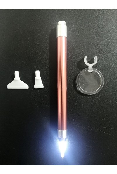 Movas Sanat Rose / Pembe Işıklı Kalem - Büyüteç ve 4'lü-10'lu Uçlar Movas Sanat Rose / Pembe Işıklı Kalem - Büyüteç ve 4'lü-10'lu Uçlar