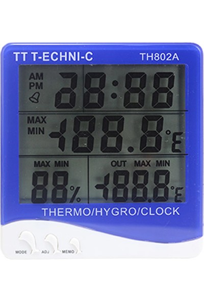 Acenter Termometre TH-802A Oda Tipi Ekranlı Sıcaklık-Nem Ölçer