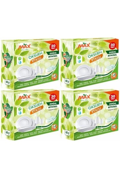 Max Green Clean Bitkisel Bulaşık Makinesi Deterjanı 120 Tablet Max Green Clean Bitkisel Bulaşık Makinesi Deterjanı 120 Tablet