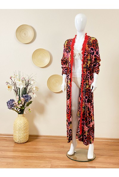 Vero Ninco Kadın Multi Desen Kuşaklı Kimono