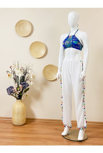 Vero Ninco Kadın Keten Pareo Pantolon