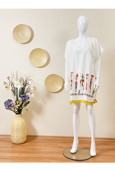 Vero Ninco Kadın Keten Pareo Elbise